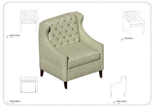 Armchair 118 Revit High Quality | RevitImport