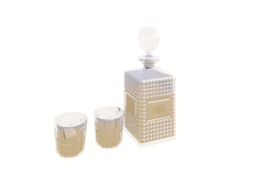 Bottle and Glass of Whiskey Family Revit Block | RevitImport