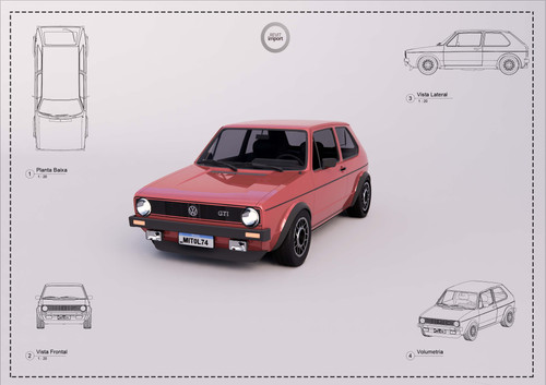 L Golf 1 GTI Revit High Quality | RevitImport