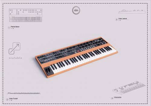 Musical keyboard Scalable Revit High Quality | RevitImport
