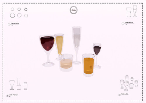 Set Glasses and Bowls Revit High Quality | RevitImport