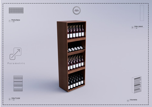 Parametric G Wine Shelf Decorated Revit High Quality | RevitImport