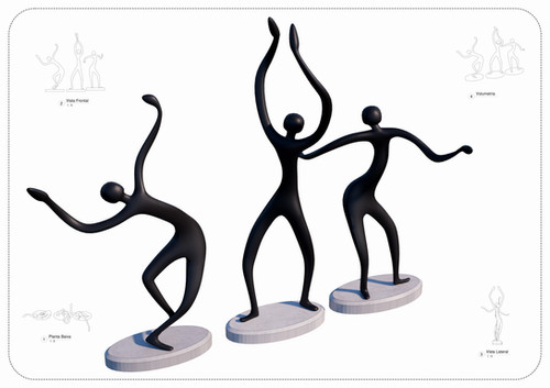 R Dance Sculpture Wood Toys Revit | RevitImport