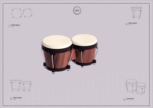 R Musical Instrument Bongo Revit | RevitImport