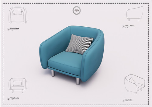 Armchair 127 Revit High Quality | RevitImport