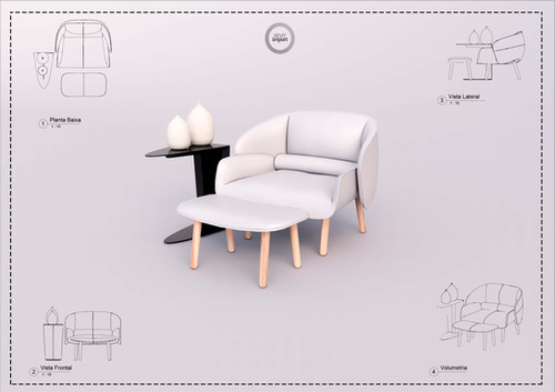 M Armchair S 91 Revit High Quality | RevitImport