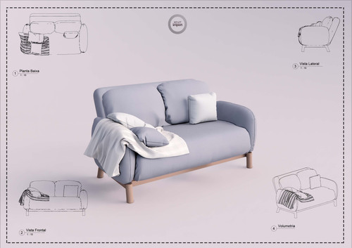 Sofa 134 Revit High Quality | RevitImport