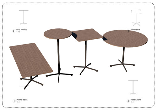 Parametric Table Bistro Revit High Quality | RevitImport