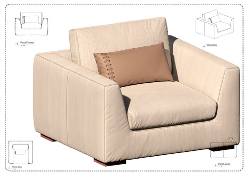 V ArmChair 38 Revit High Quality | RevitImport