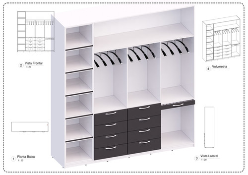 F Parametric Wardrobe Without Door 2 Revit | RevitImport