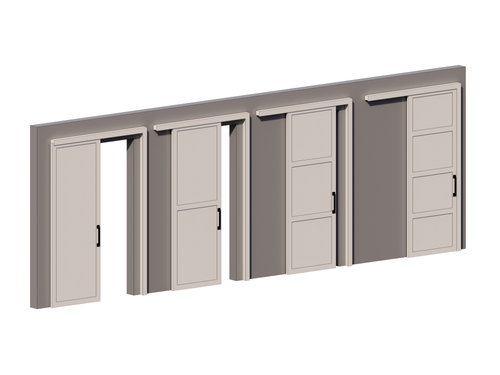 Parametric Sliding Door 1 - 4 modules Revit | RevitImport
