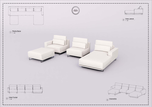 R Sofa Modular Zurich Revit High Quality | RevitImport