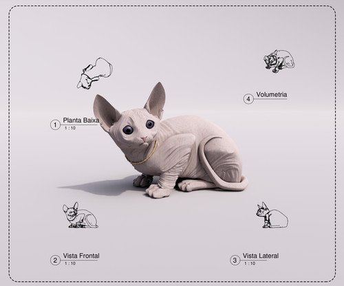 Cat Sphynx Revit High Quality | RevitImport