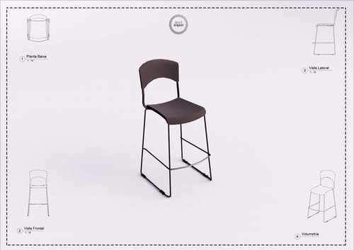 R Stool Jenny (55,5 x 66 x 101,5 cm ). | RevitImport