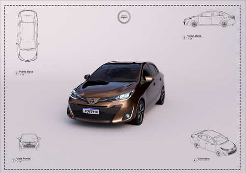 L Toyota Yaris Sedan Revit High Quality | RevitImport