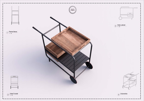 R Car Bar Axys (44 x 100 x 75 cm) Revit | RevitImport