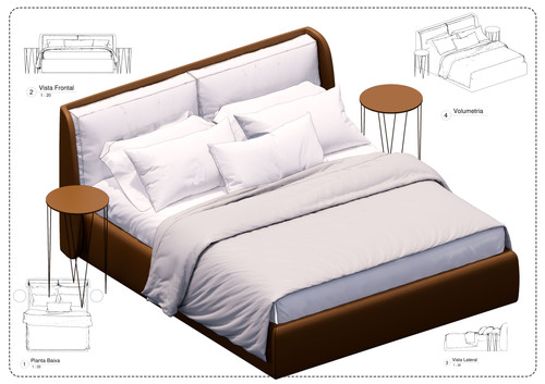 V Bed 09 Revit High Quality | RevitImport