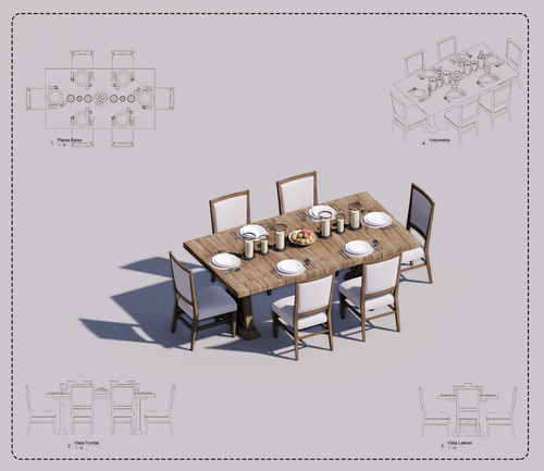 Table + Chair Revit 3 High Quality | RevitImport