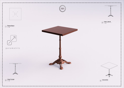 Parametric V Table With Carved Foot Revit | RevitImport