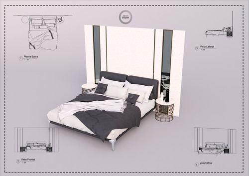 M Parametric Bed M 124 Revit | RevitImport