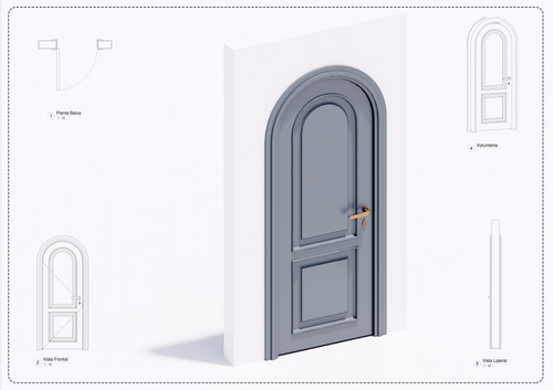 Parametric Round Vintage Door Revit High Quality | RevitImport