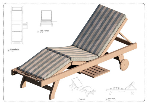 V Sun lounger 3 Revit High Quality | RevitImport