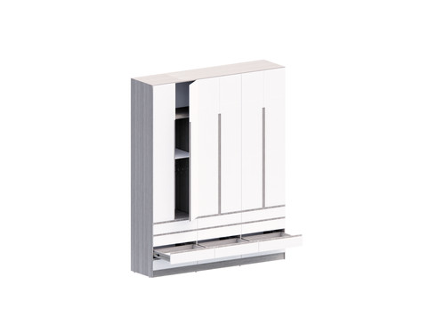 F Parametric MBQ_015-10_Wardrobe Module 06 Doors 03 Drawers | RevitImport