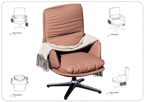 Armchair 104 Revit High Quality | RevitImport