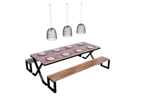 M Parametric Dinner Table + Chair 010_CD Revit | RevitImport