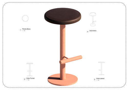 R Clami - Stool Cilindros Revit High Quality | RevitImport