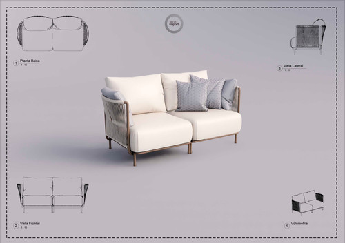 V Queen 2 Seeters Sofa Revit High Quality | RevitImport