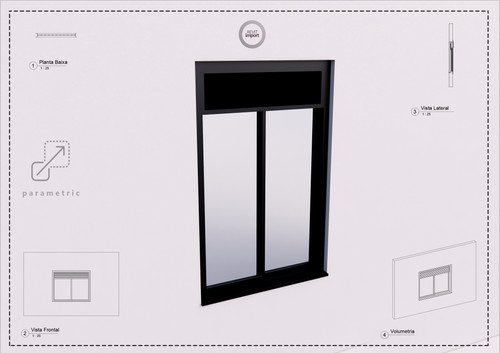 Parametric N 2-leaf window with shutter Revit High Quality | RevitImport