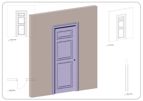 Parametric Wooden Door With Boiserie Revit | RevitImport