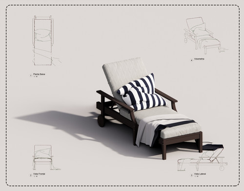 Outdoor Armchair Revit 02 High Quality | RevitImport