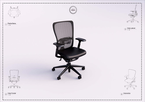 R Office Chair Zody (70 x 68 x 105 cm) Revit | RevitImport