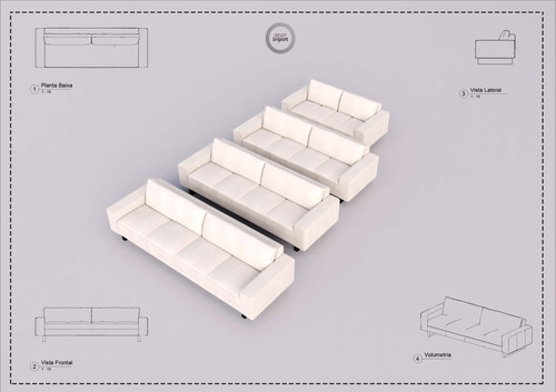 R Kit Sofas Eiger 4 Sizes Revit | RevitImport
