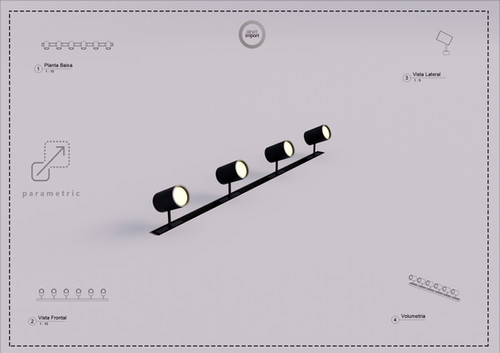 V Parametric Built-in Rail With Lights High Quality | RevitImport