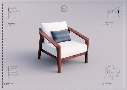 Armchair 125 Revit High Quality | RevitImport