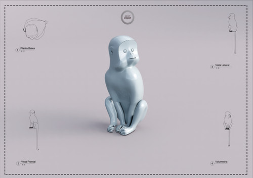 V Sculpture Monkey Revit High Quality | RevitImport