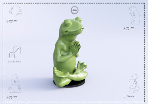 Sculpture Scalable Frog Revit High Quality | RevitImport