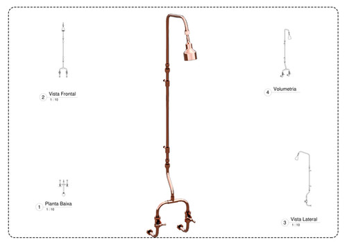Shower Industrial Handmade Copper Revit High Quality | RevitImport