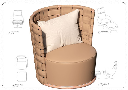 V Armchair 41 Revit High Quality | RevitImport