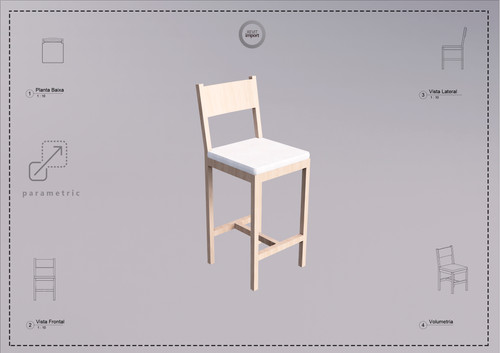E Parametric Armchair/Stool Revit High Quality | RevitImport