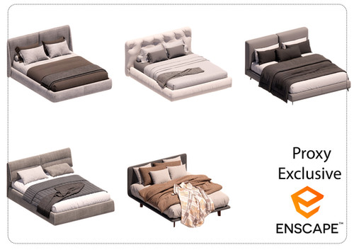 Enscape Proxy Bed 5 Models | RevitImport