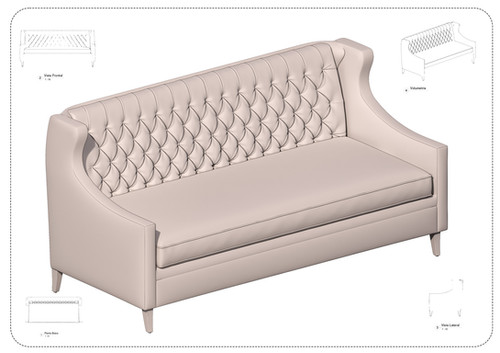 Sofa Bed 120 Revit High Quality | RevitImport