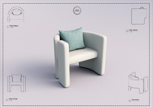 Armchair 132 Revit High Quality | RevitImport