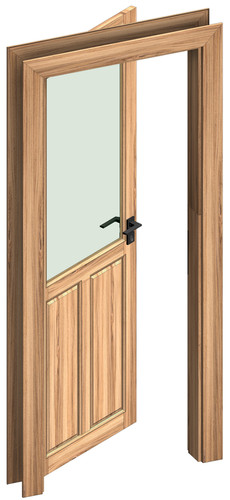 F Parametric PTG_026_Wooden Door 01 Swivel Leaf With Display | RevitImport