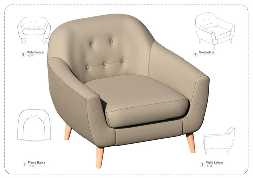 Armchair 109 Revit High Quality | RevitImport