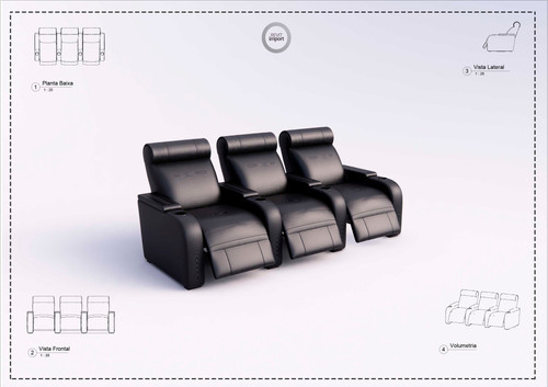 Cinema Armchair Revit High Quality | RevitImport