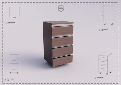 R Parametric Cabinet 4 Drawers Revit | RevitImport